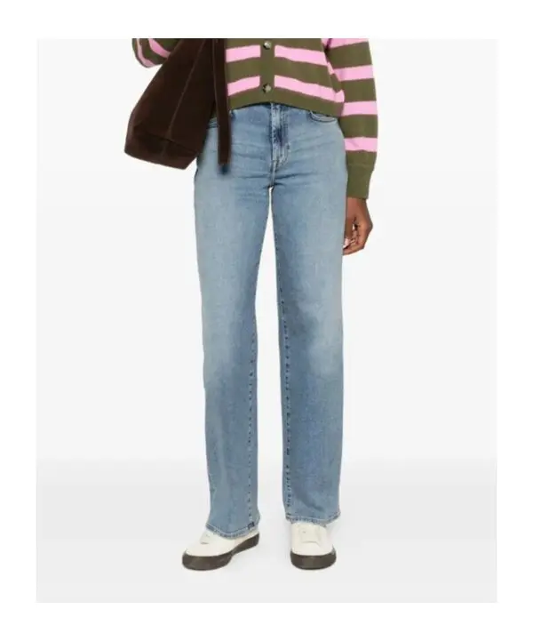 7 For All Mankind Stovepipe Straight Jeans - Blue