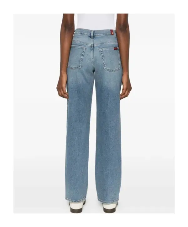 7 For All Mankind Stovepipe Straight Jeans - Blue