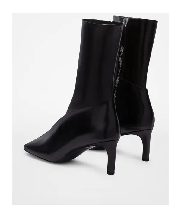 JIL SANDER Square Toe Zip Up Ankle Boots