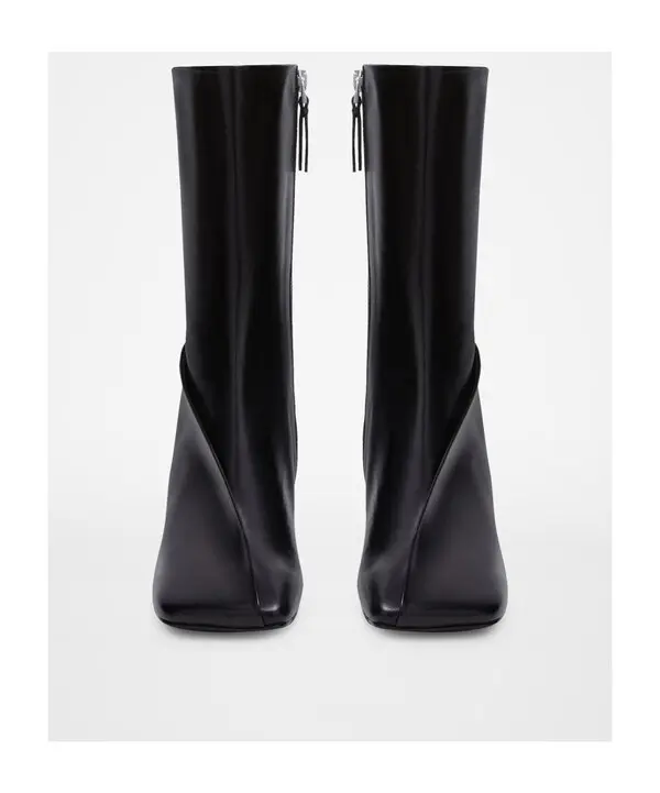 JIL SANDER Square Toe Zip Up Ankle Boots