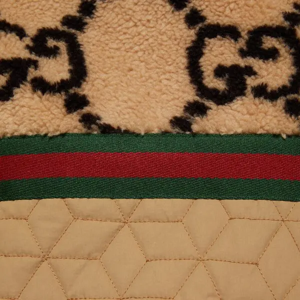 Gucci Gg Jacquard Fleece Jacket With Hood