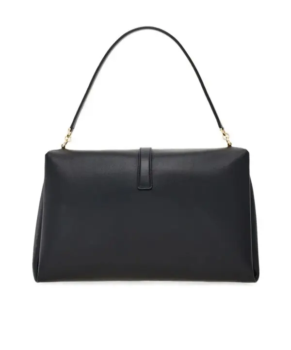 FERRAGAMO Large Leather Shoulder Bag With Gold-plated Buckle