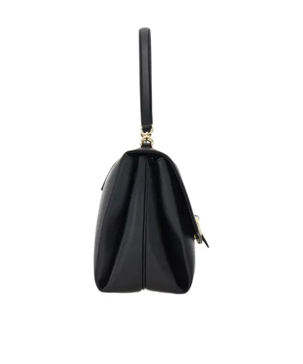 FERRAGAMO Large Leather Shoulder Bag With Gold-plated Buckle