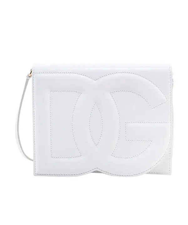Dolce & Gabbana Logo Embossed Crossbody Bag - White