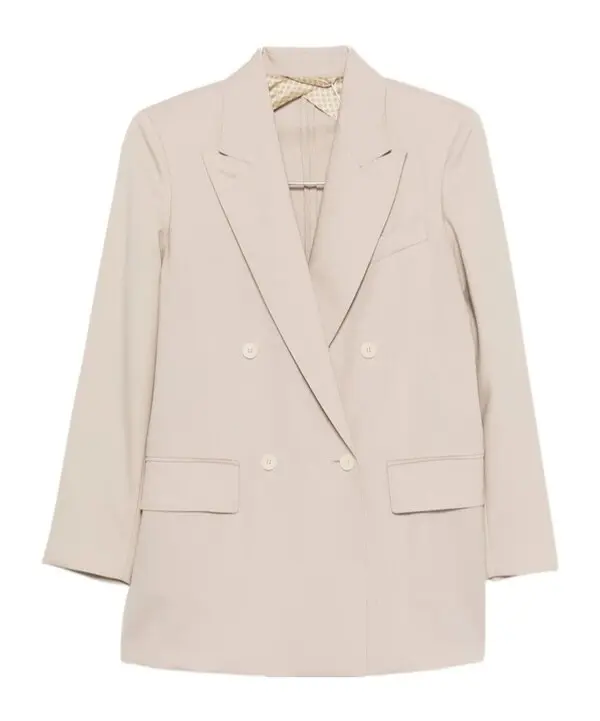 Max Mara Long Sleeve Double-breasted Jacket - Nude