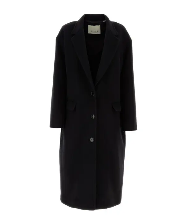 Isabel Marant Étoile Single-breasted Coat With Notched Lapel And Straight Hem - Black