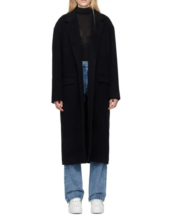 Isabel Marant Étoile Single-breasted Coat With Notched Lapel And Straight Hem - Black