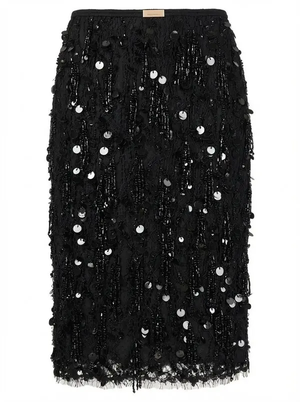 Gucci Embellished Sequin Lace Skirt