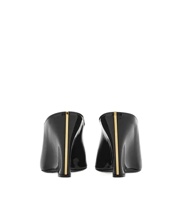 FERRAGAMO Alicia Patent Leather Wedge Mules - Black