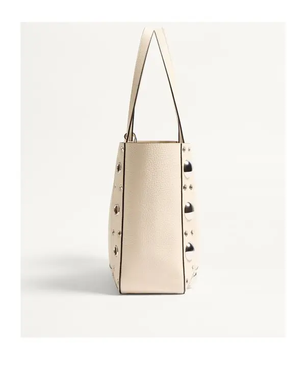 Valentino Garavani Nellcôte' Logo Plaque Shoulder Bag - Light Ivory