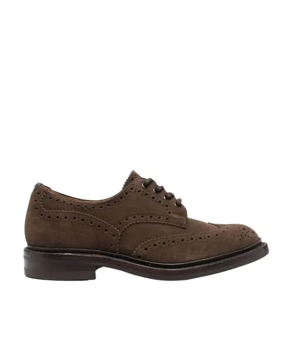 TRICKER'S Suede Brogue Detail Derby Shoes