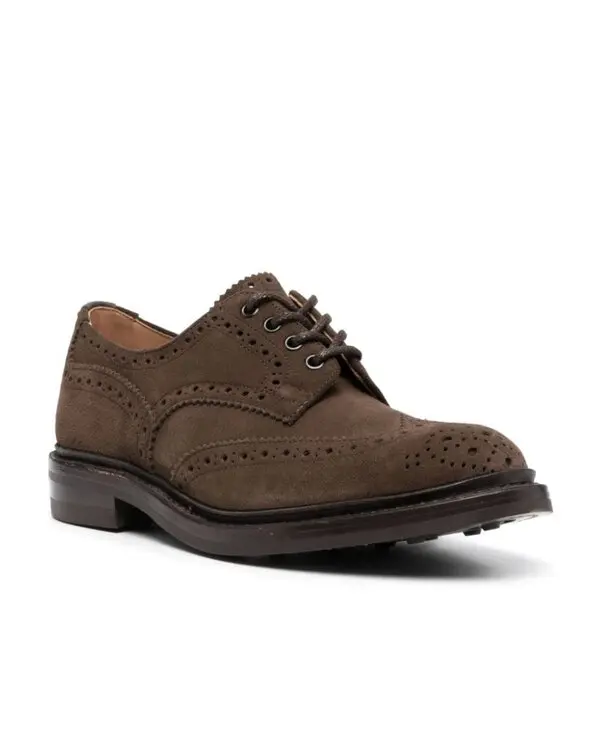 TRICKER'S Suede Brogue Detail Derby Shoes