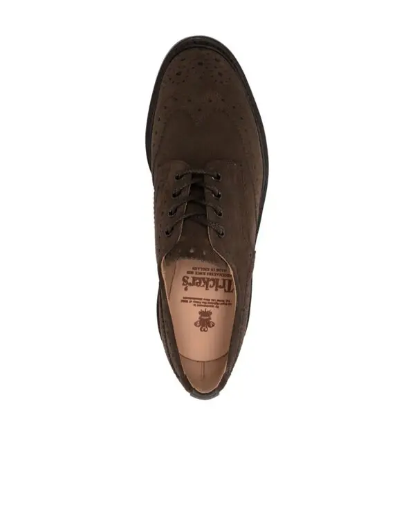 TRICKER'S Suede Brogue Detail Derby Shoes