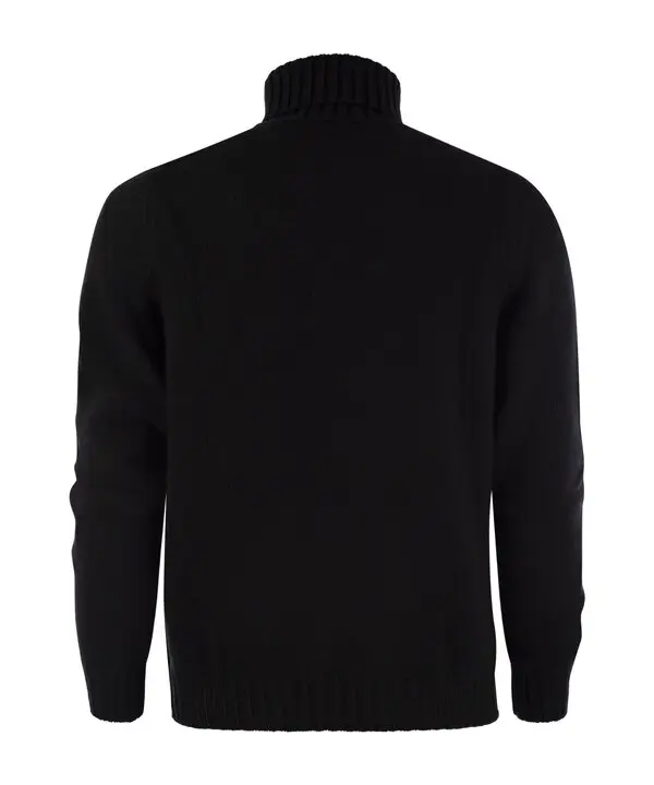 Fedeli Ribbed Turtleneck Knitwear With Pocket