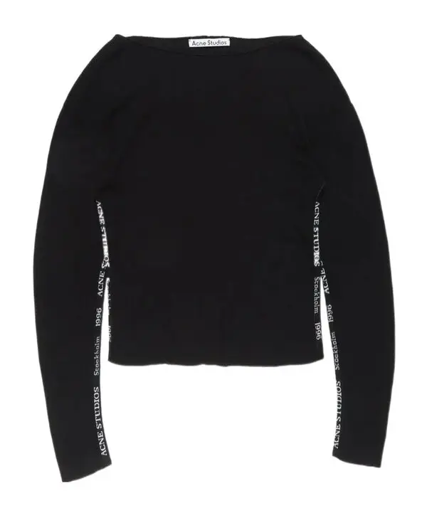 Acne Studios Ribbed Logo Tape Sweater - Black