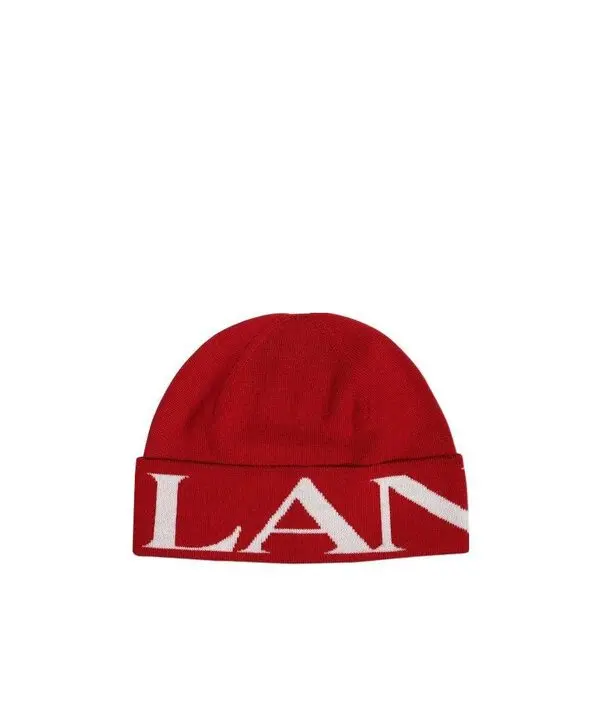 LANVIN Logo Beanie - Red