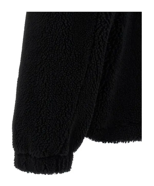 Balenciaga Logo Embroidered Teddy Jacket - White/black