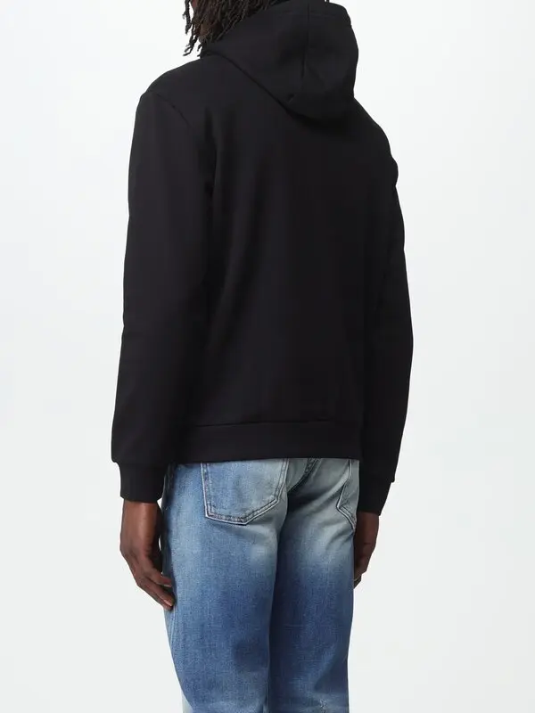 EA7 Logo Hooded Sweater - Black
