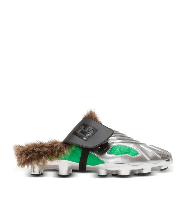 Balmain Faux Fur-lined Mules - Multicolor