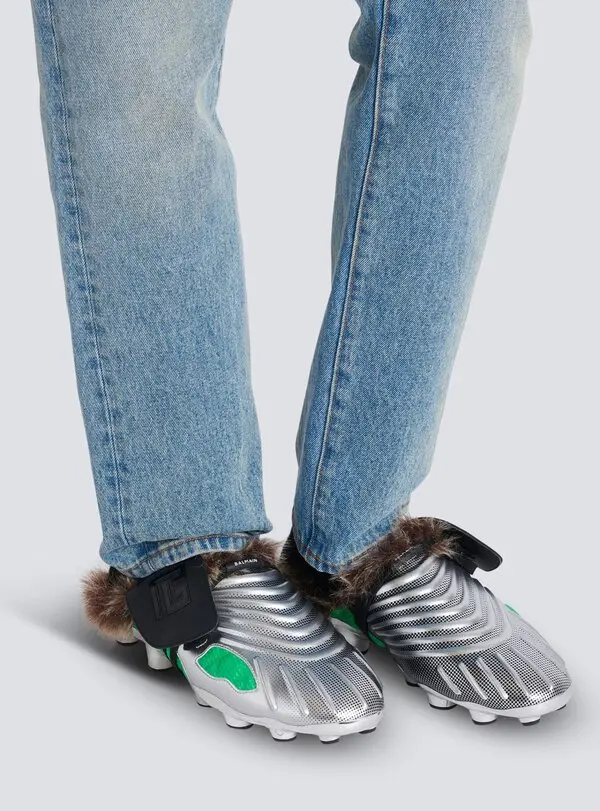 Balmain Faux Fur-lined Mules - Multicolor
