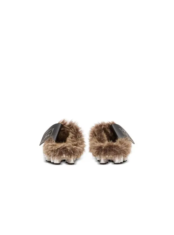 Balmain Faux Fur-lined Mules - Multicolor