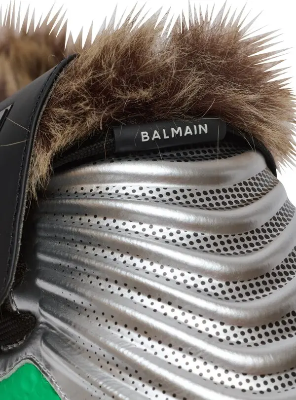 Balmain Faux Fur-lined Mules - Multicolor