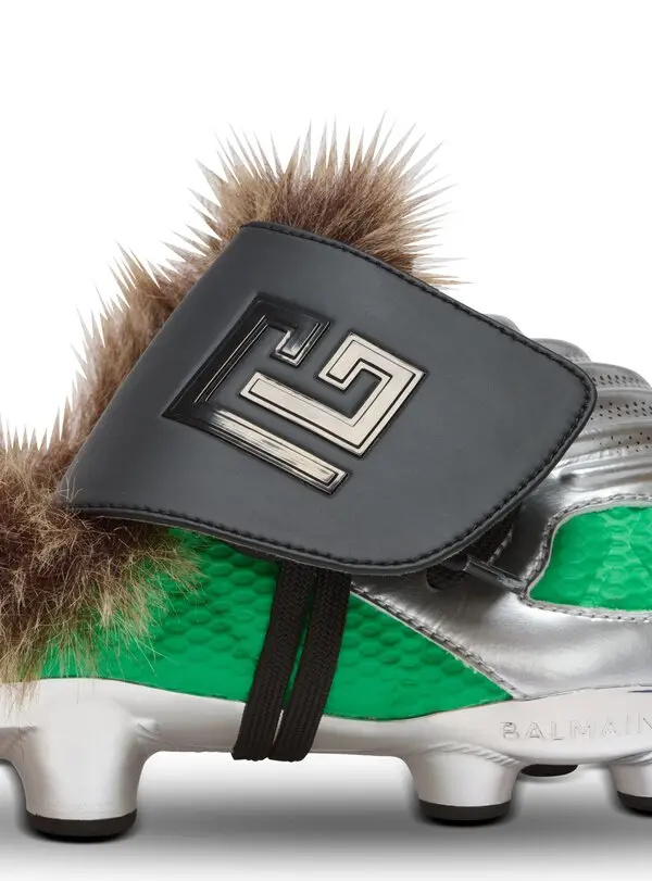 Balmain Faux Fur-lined Mules - Multicolor