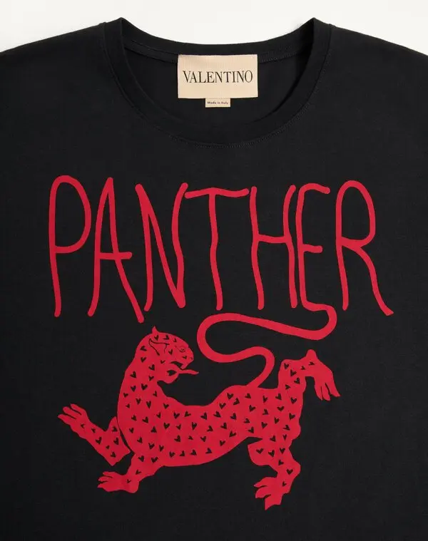 Valentino Garavani Panther Graphic Crewneck T-shirt - Black/red