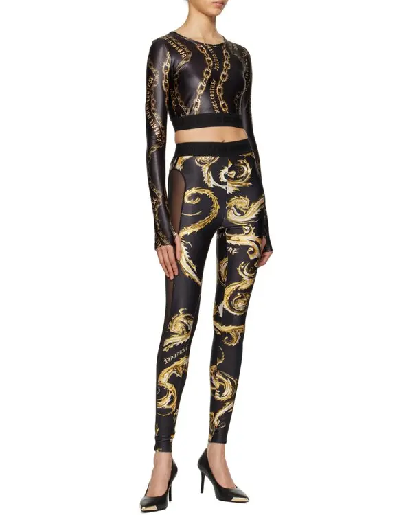 Versace Chain Print Cropped Sweater