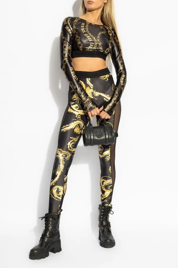 Versace Chain Print Cropped Sweater