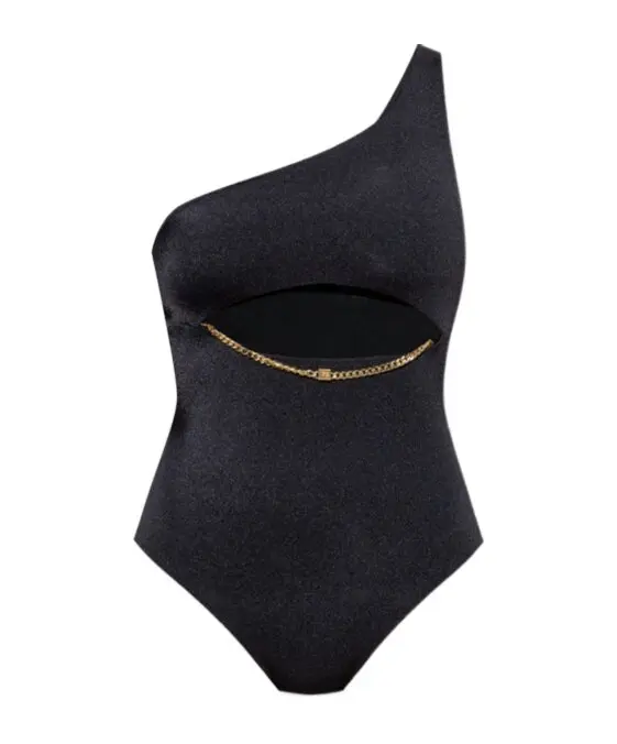 Dsquared2 Asymmetrical Logo One-piece Swimsuit - Black