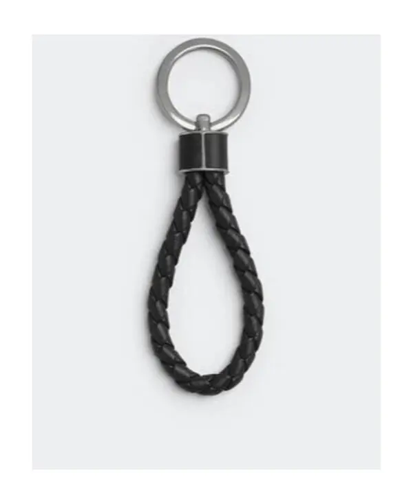 Bottega Veneta Intreccio Key Ring - Black