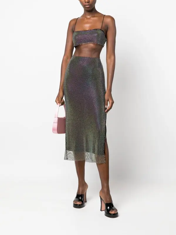 ROTATE BY BIRGER CHRISTENSEN Short Sling Crystal Embellished Top