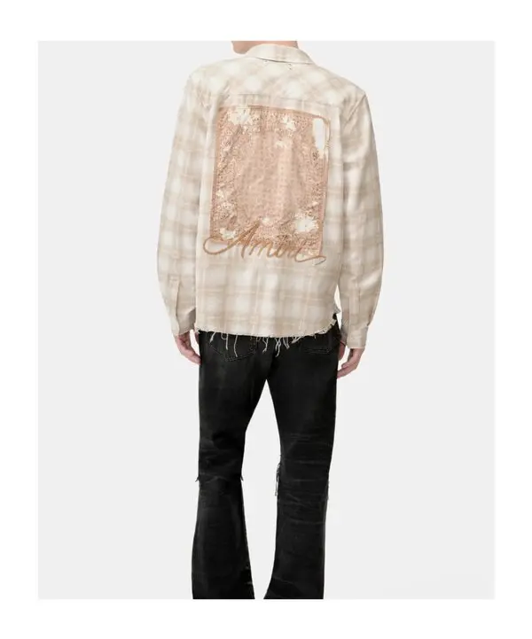 Amiri Checked Frayed Shirt