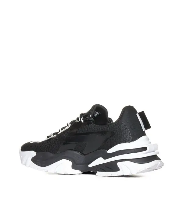 Versace Paneled Lace-up Sneakers - Black