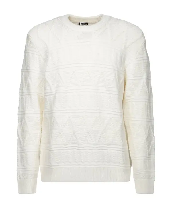 Zegna Crewneck Cable-knit Jumper