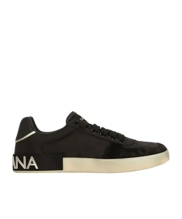 Dolce & Gabbana Portofino Low-top Sneakers With Logo Detailing - Black