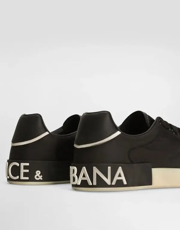 Dolce & Gabbana Portofino Low-top Sneakers With Logo Detailing - Black