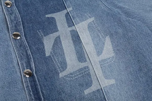 LIUREGALI Stitched Long-sleeve Denim Shirt