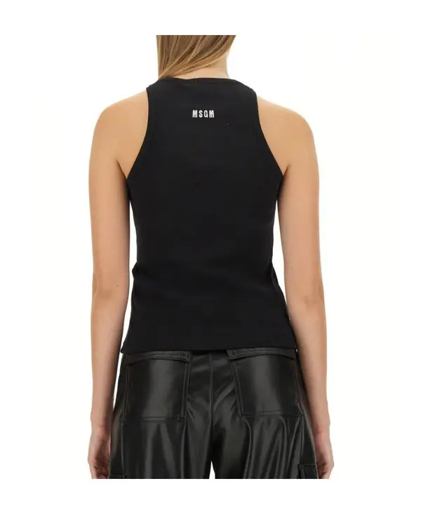 MSGM Embellished Ribbed Tank Top