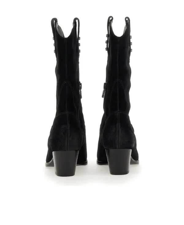 Ash Pointy Toe Zip-up Boots With Nail Detailing