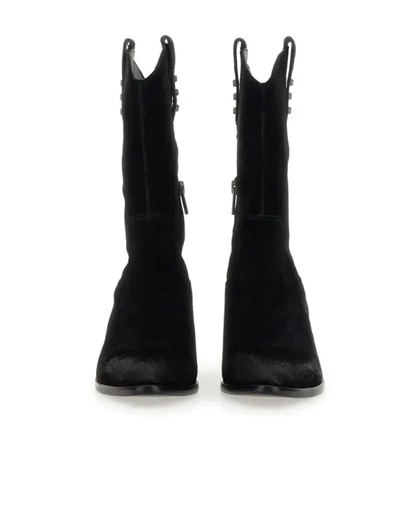Ash Pointy Toe Zip-up Boots With Nail Detailing
