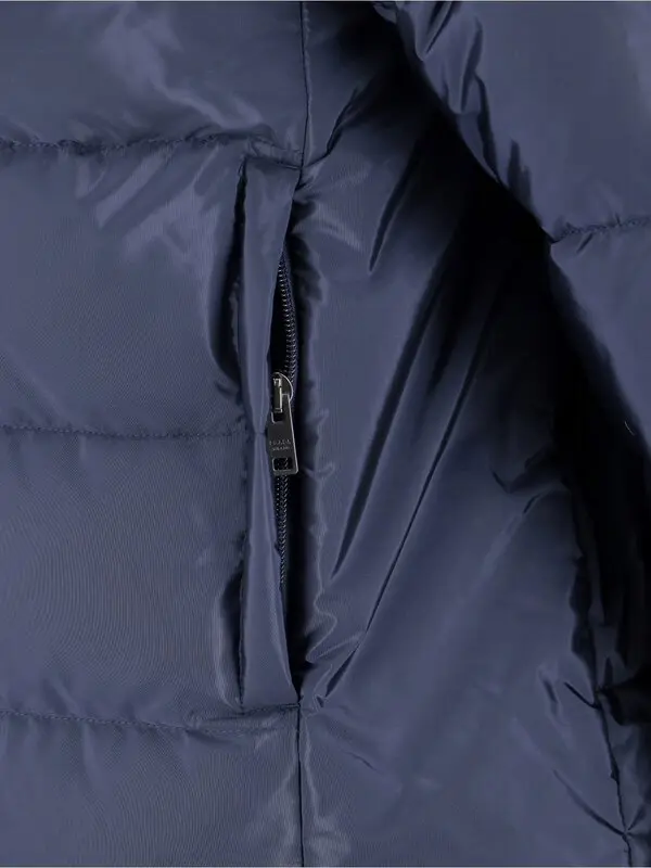 Prada Stand-up Collar Quilted Jacket - Blue