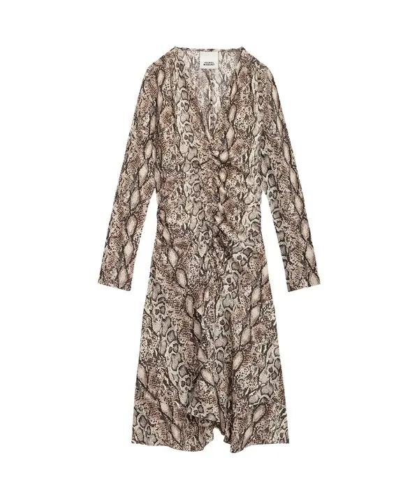 Isabel Marant Étoile Octavia Mini Dress Snake Print