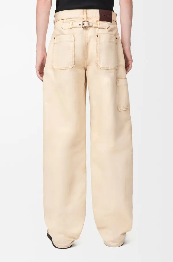 Loewe Mid-rise Straight Leg Trousers With Leather Patch