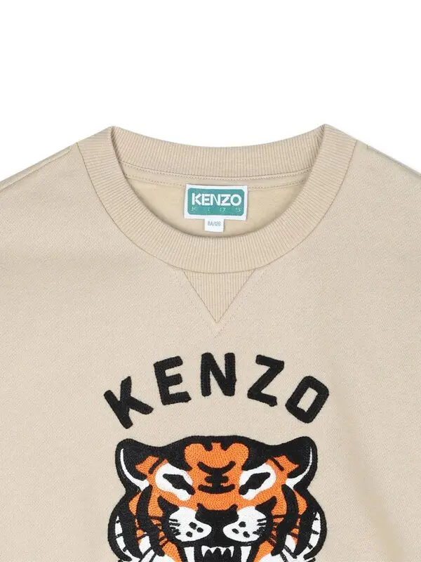 Kenzo Tiger Embroidered Crewneck Sweatshirt - Nude