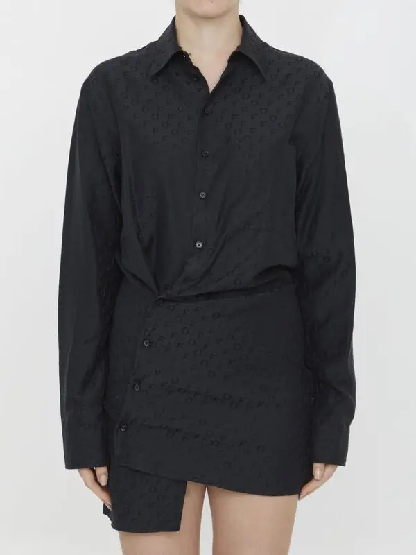Off-White Monogram Jacquard Twisted Mini Dress