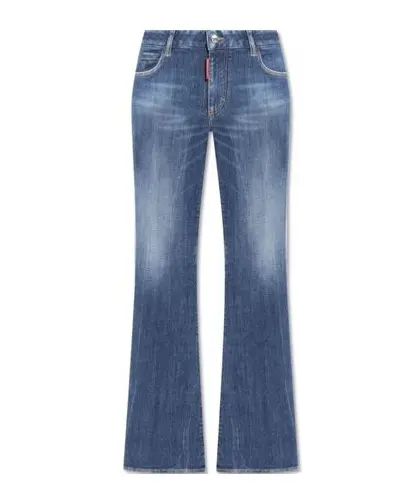 Dsquared2 Logo Patch Flared Jeans - Blue