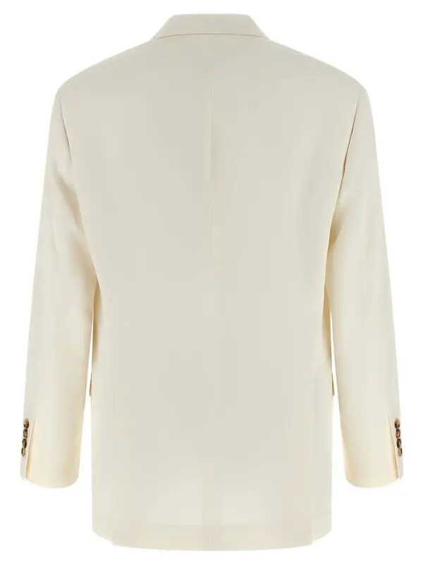 Brunello Cucinelli Double Breasted Long Sleeved Blazer - Nude