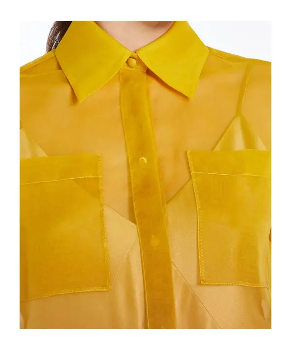 Max Mara Davina Organza Gradient Shirt - Gold